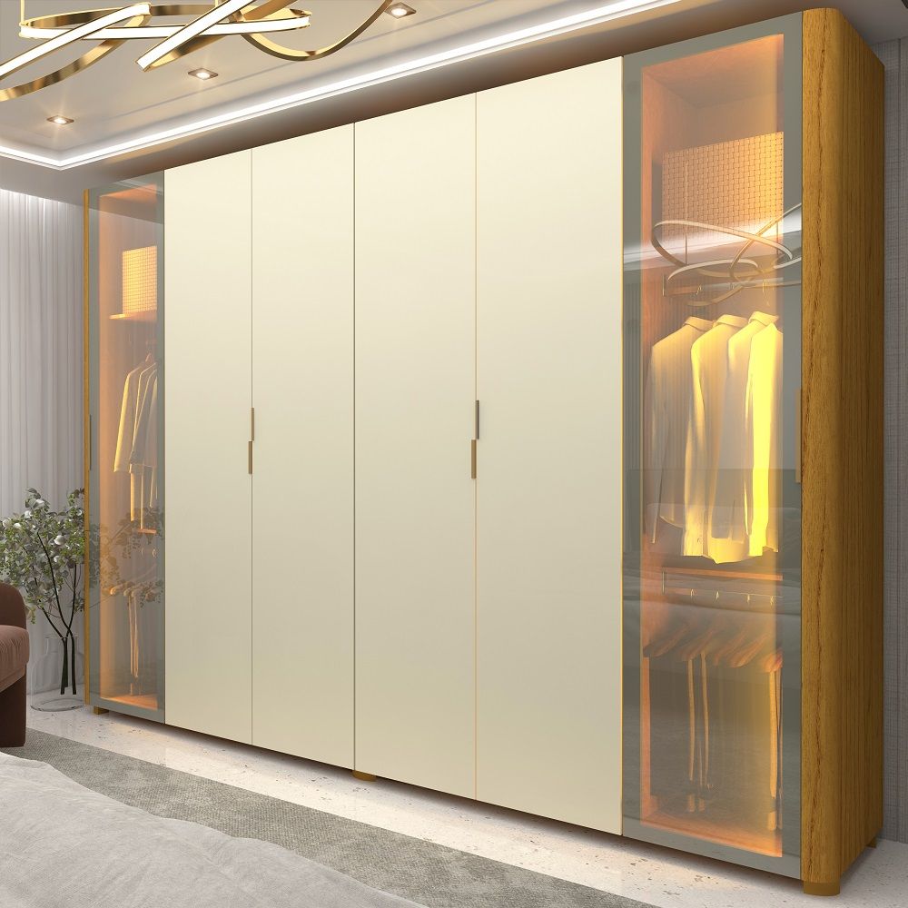 Guarda Roupa de Casal Gelius Innova 100% MDF com 250 cm de Largura 6 ...